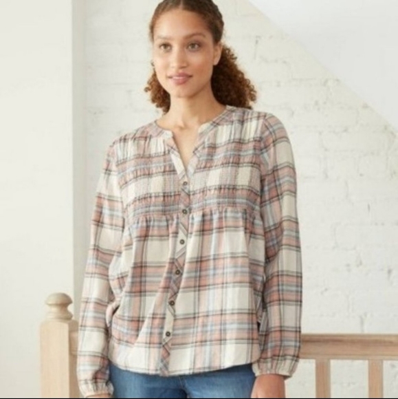Knox Rose | Tops | Knox Rose Y2k Flowy Babydoll Flannel Soft Plaid ...